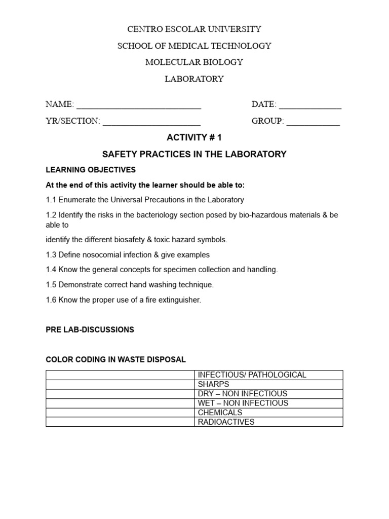 Microbiology Lab Safety Guidelines | PDF | Laboratories | Hand Washing