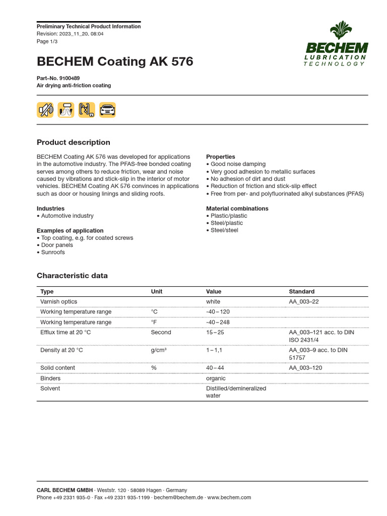 Bechem Coating Ak 576 9100489 en Us 231205 180808 231208 161401 | PDF ...