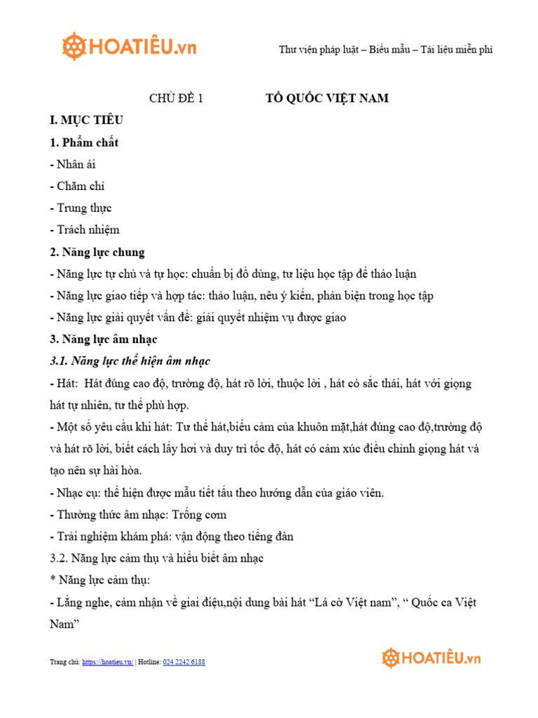 Giao An Am Nhac Lop 1 Sach Canh Dieu | PDF