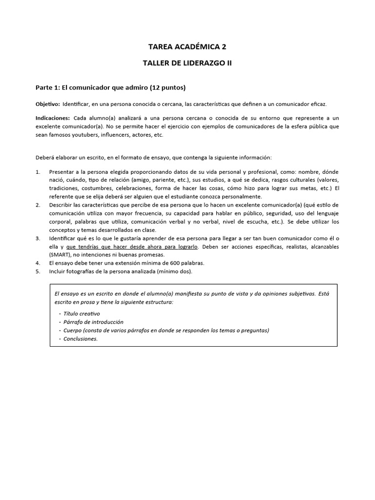Ta2 2022-1 | PDF | Ensayos | Comunicación