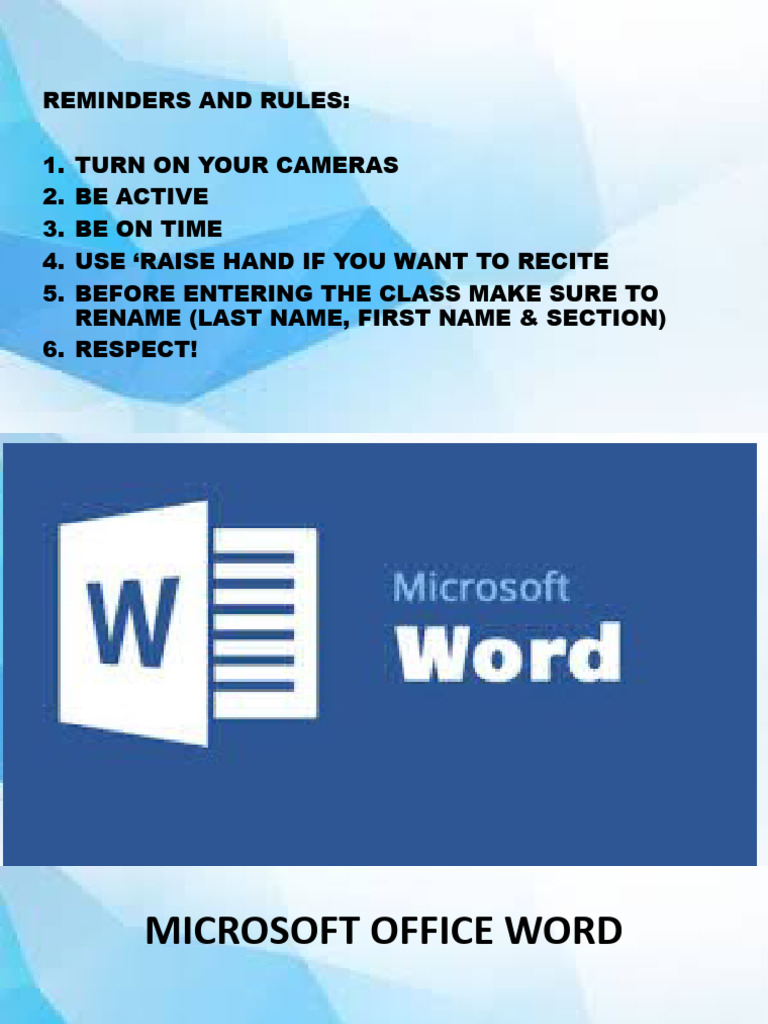 Microsoft Word Basics Guide | PDF | Microsoft Word | Software