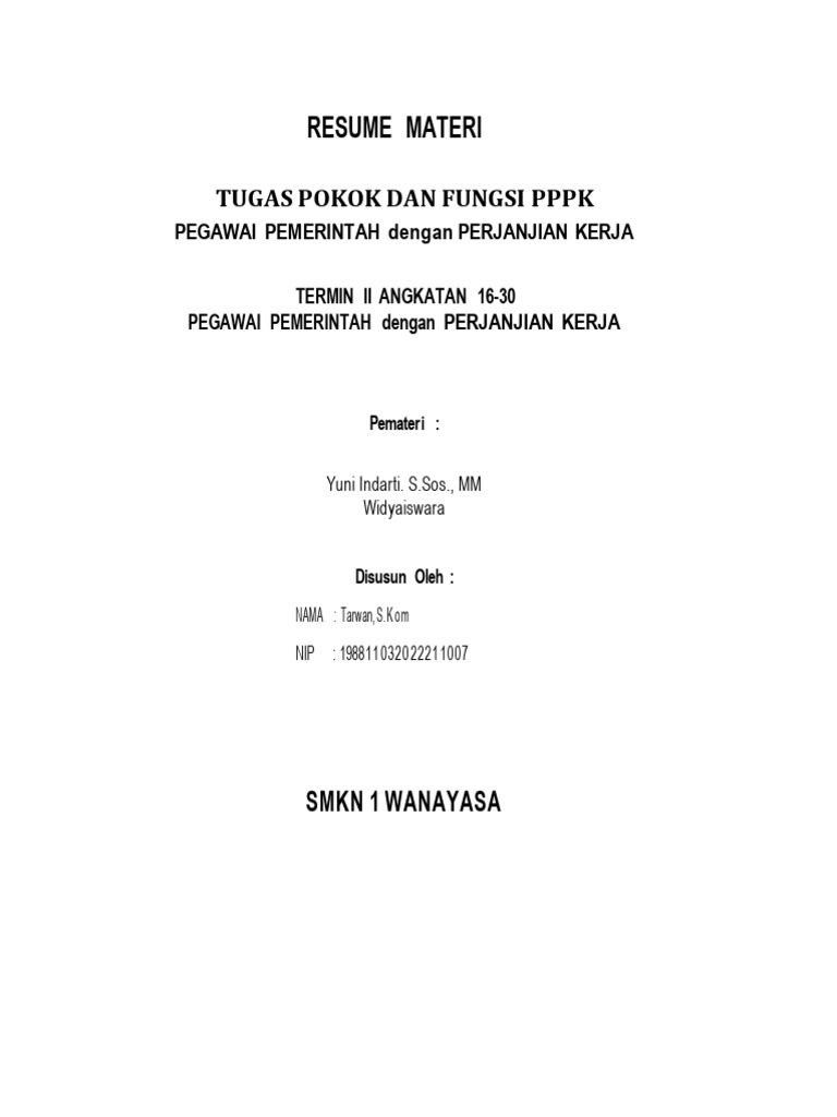 Resume Materi | PDF | Karier & Perkembangan | Pengembangan Diri