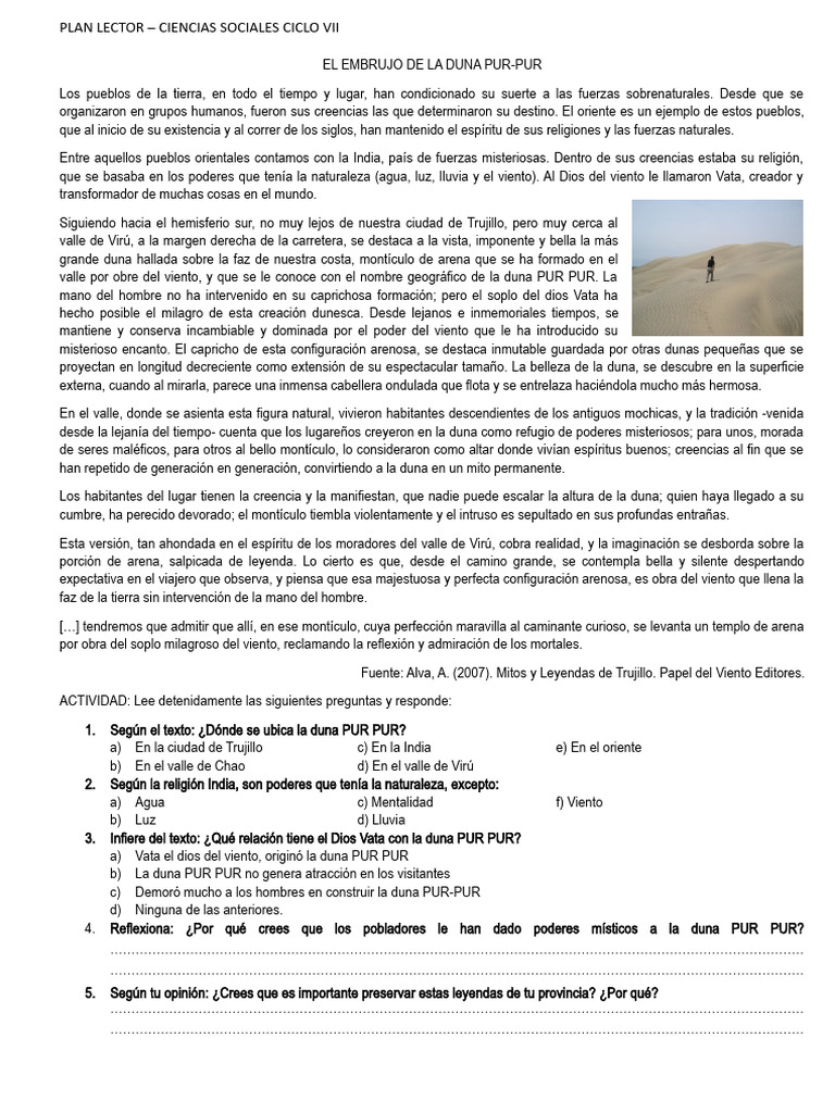 El Embrujo de La Duna Pur - Plan Lector | PDF | Duna