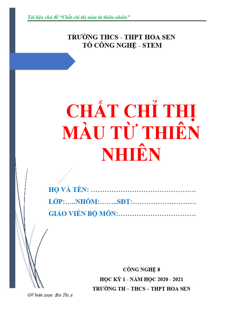 Chat Chi Thi Mau Tu Thien Nhien Cn8 | PDF