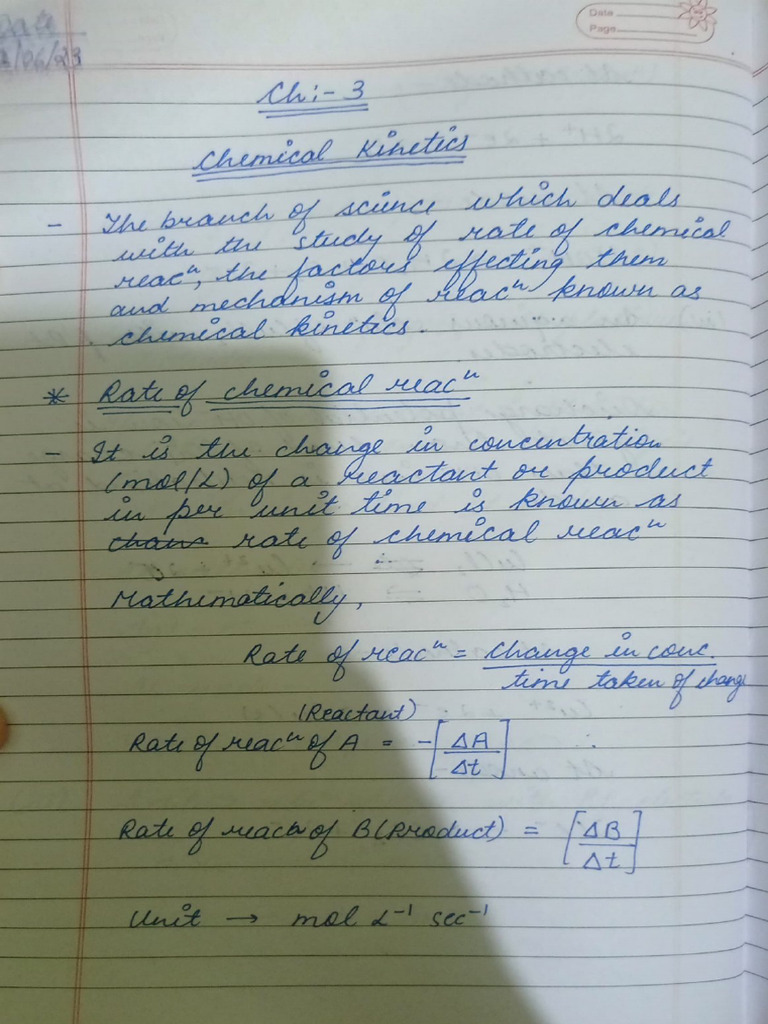 CH - 3 Chemical Kinetics Notes | PDF CH - 3 Chemical Kinetics Notes | PDF