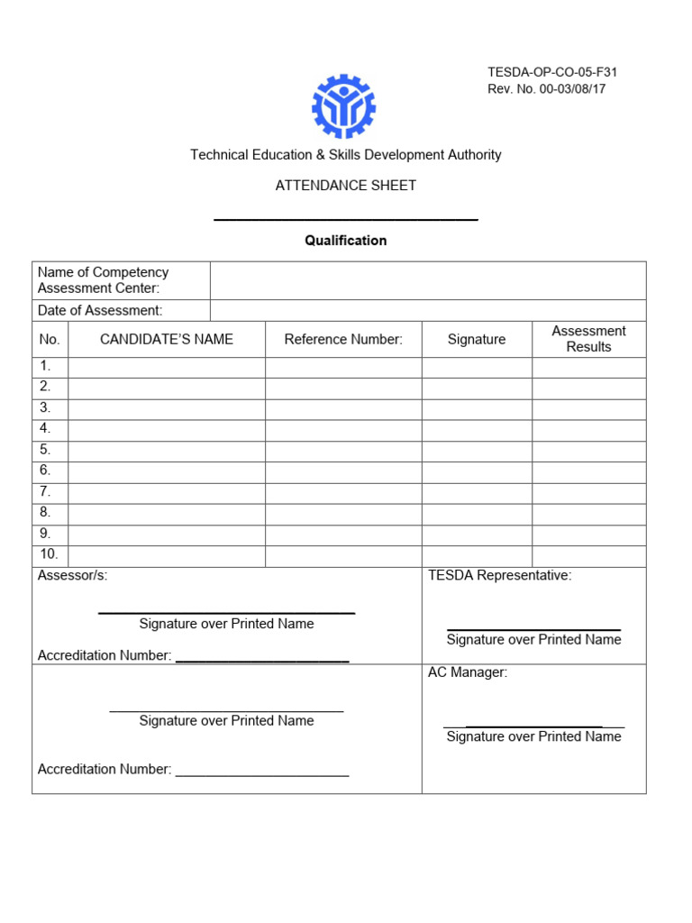 Attendance Sheet 1 | PDF