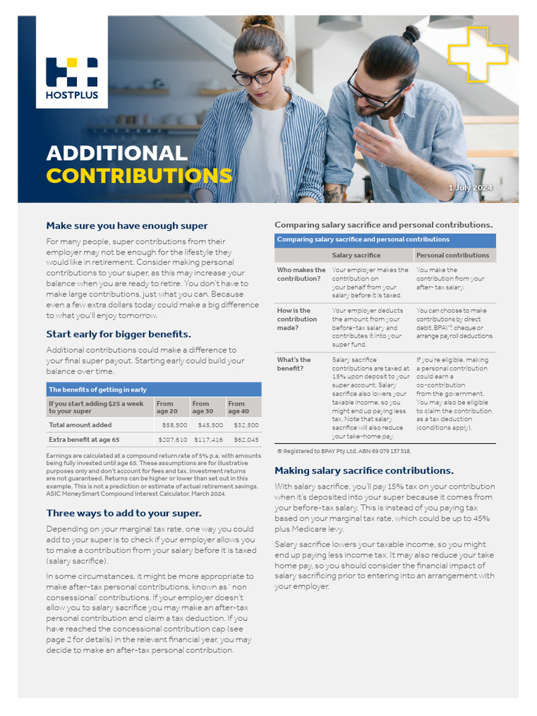 0968 Additional Contributions Brochure | PDF | Taxes | Personal Finance