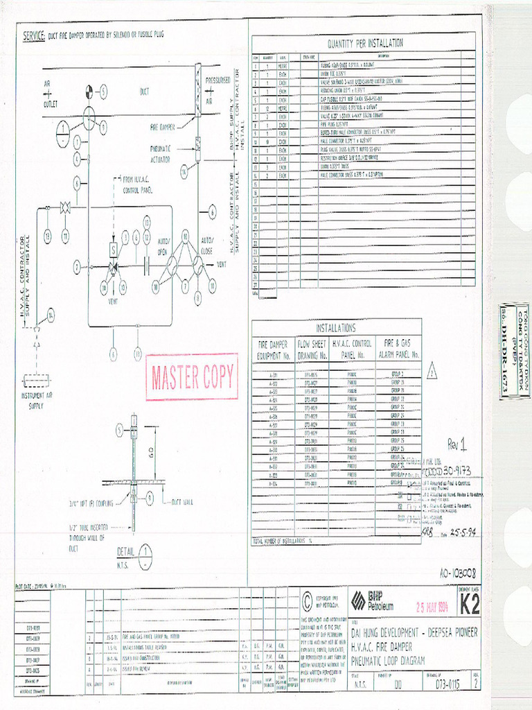 HVAC Fire Damper - Pneumatic Loop Diagram | PDF