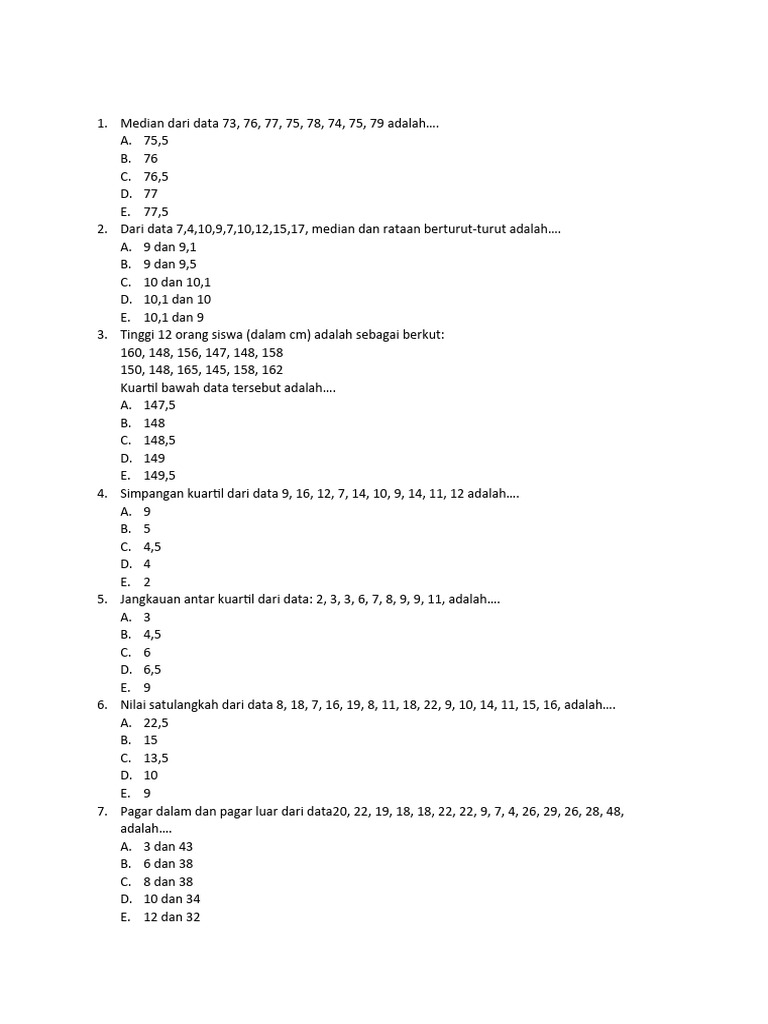 soal PAT MTK X | PDF