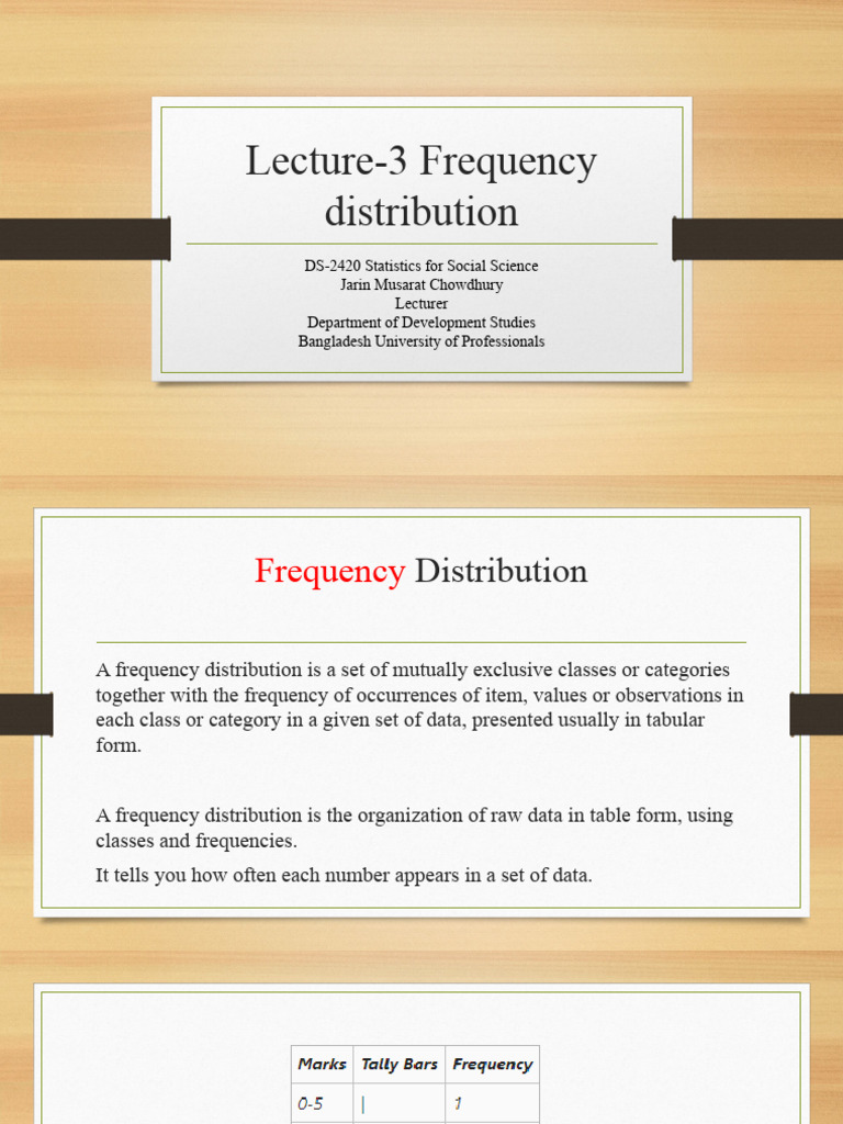 Lecture-3 Frequency Distribution | PDF Lecture-3 Frequency Distribution | PDF