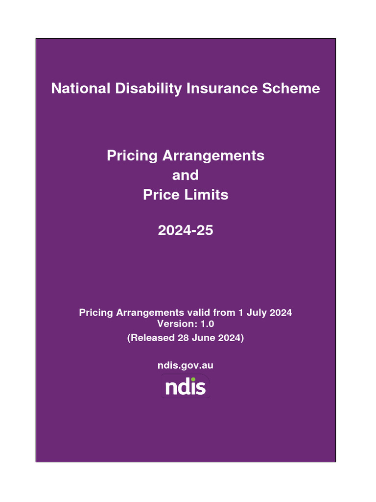 PB NDIS Pricing Arrangements and Price Limits 2024-25 v1.03 | PDF ...