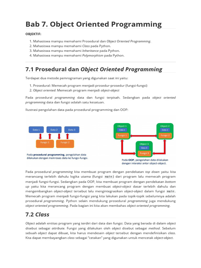 Bab 7 Object Oriented Programming | PDF Bab 7 Object Oriented Programming | PDF