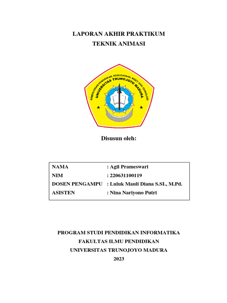 Laprak - 220631100119 - Teknik Animasi | PDF | Komputer | Seni