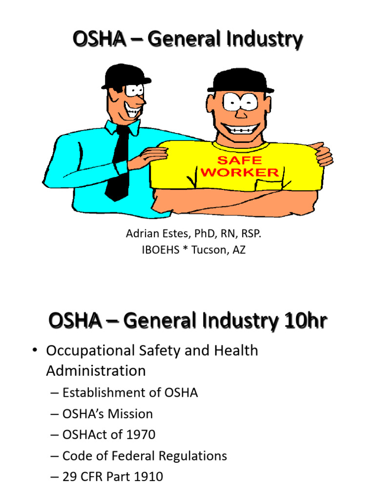 OSHA General Industry Overview Guide | PDF | Occupational Safety And ...