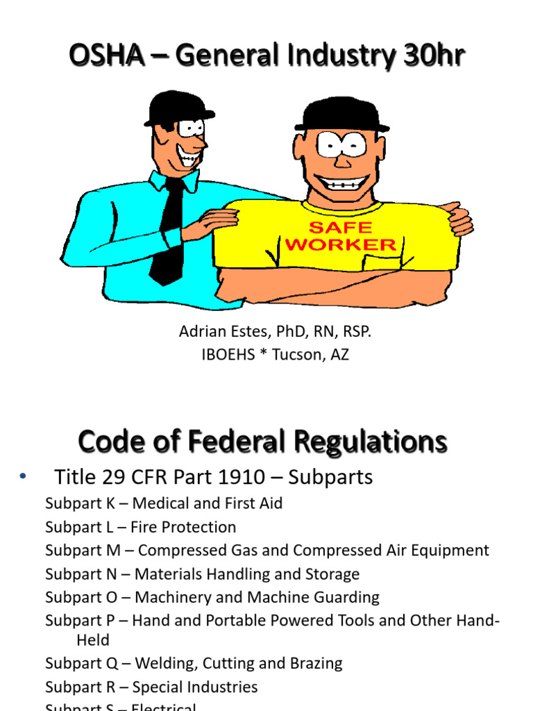 OSHA General Industry 30-Hour Training Guide | PDF | Occupational ...