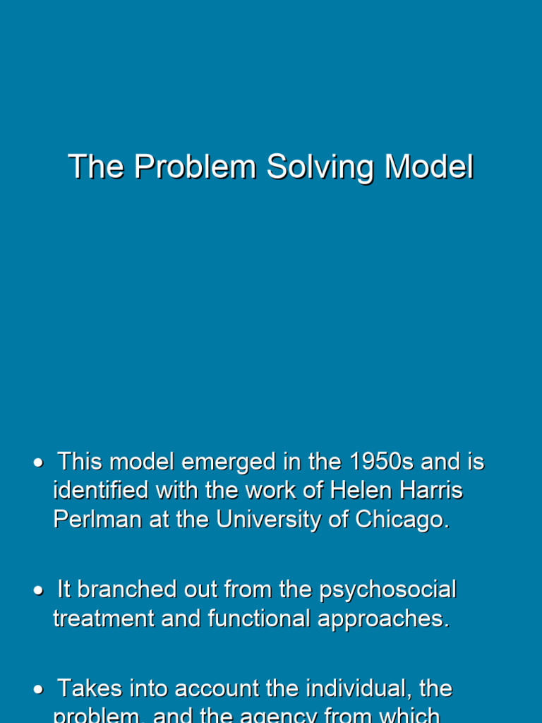 The Problem Solving Model | PDF | Feeling | Anxiety