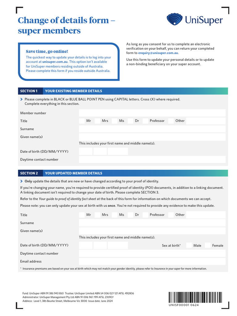 Change Details Form Super Members | PDF | Identity Document | Notary Public