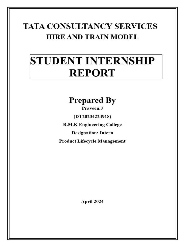 TCS Internship Report | PDF | Product Lifecycle | Computing