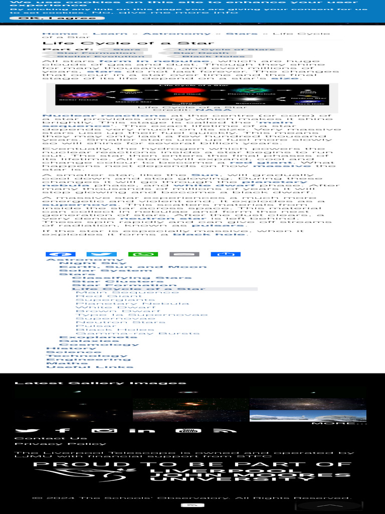 Life Cycle Of A Star The Schools Observatory Pdf Stars Supernova
