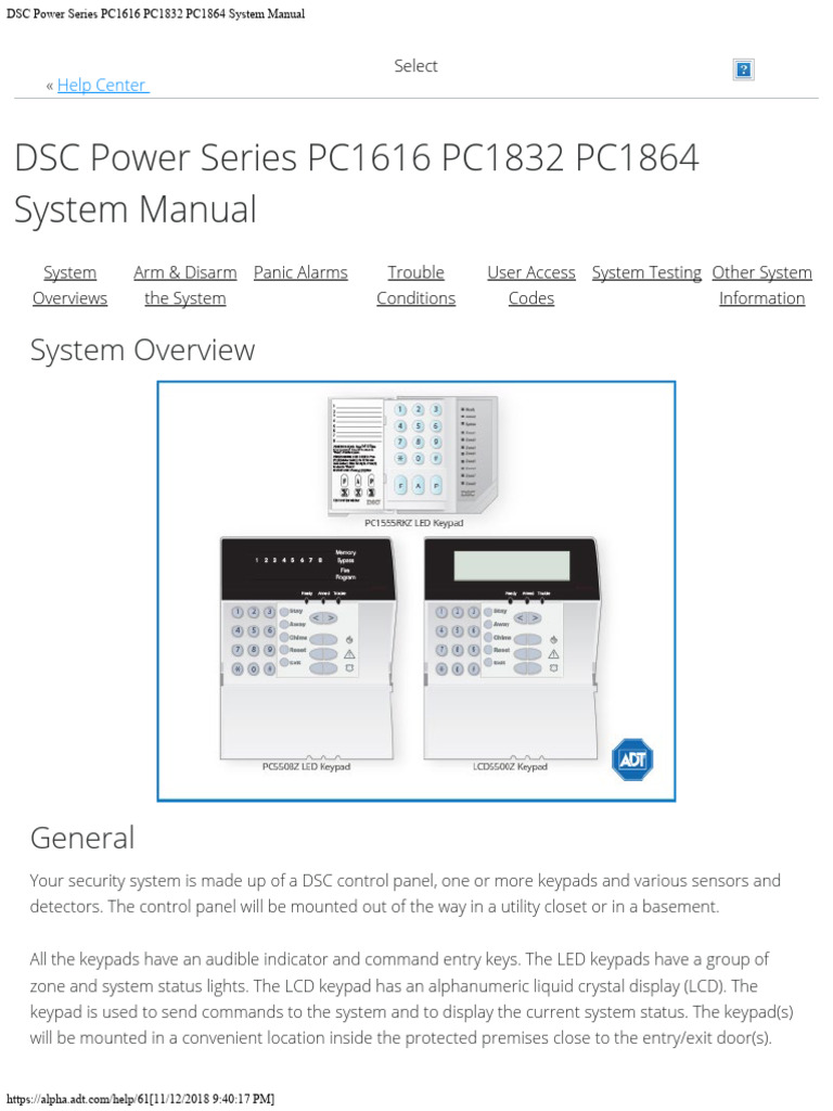DSC Power Series PC1616 PC1832 PC1864 System Manual | PDF | Security Alarm