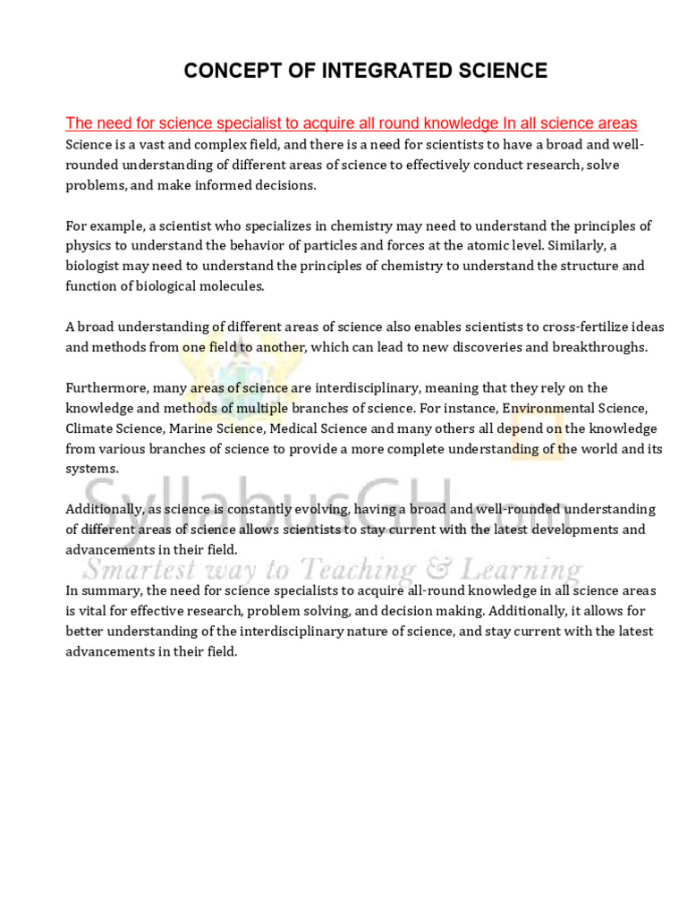 1.0.2 INTRODUCTION TO INTEGRATED SCIENCE | PDF | Science | Soil