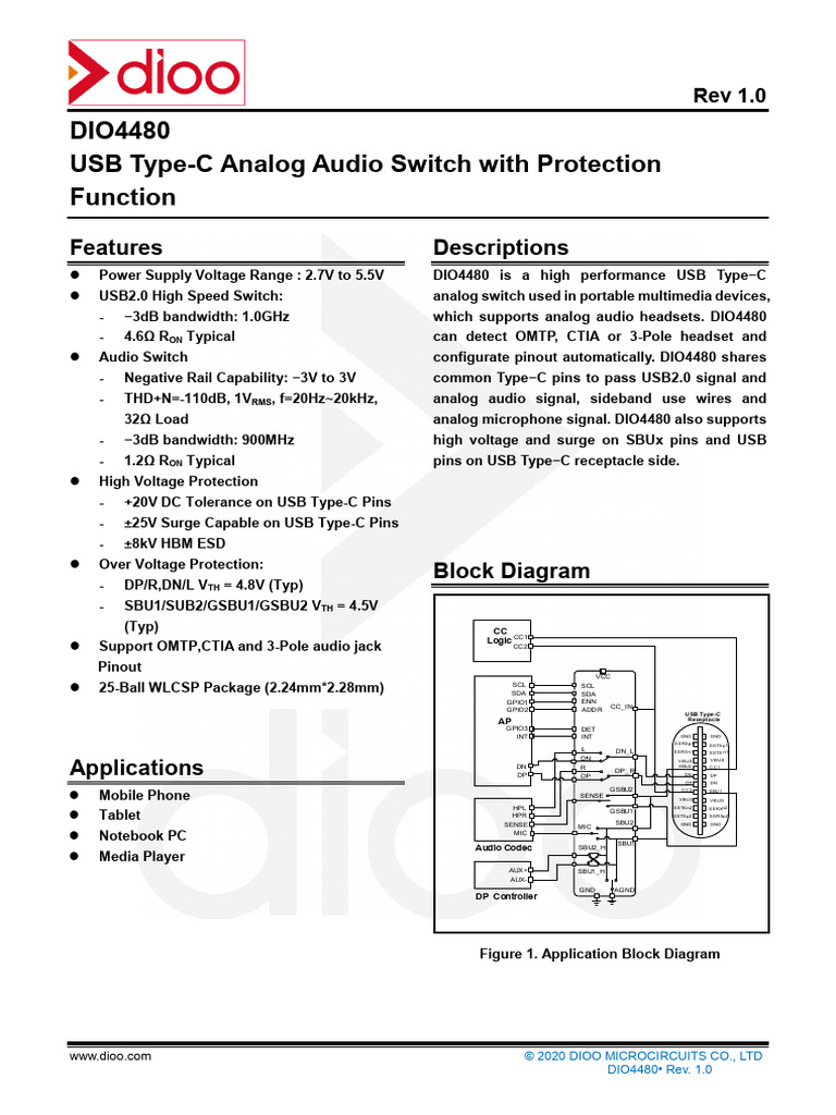USB Type-C Analog Audio Switch with Protection | Download Free PDF ...