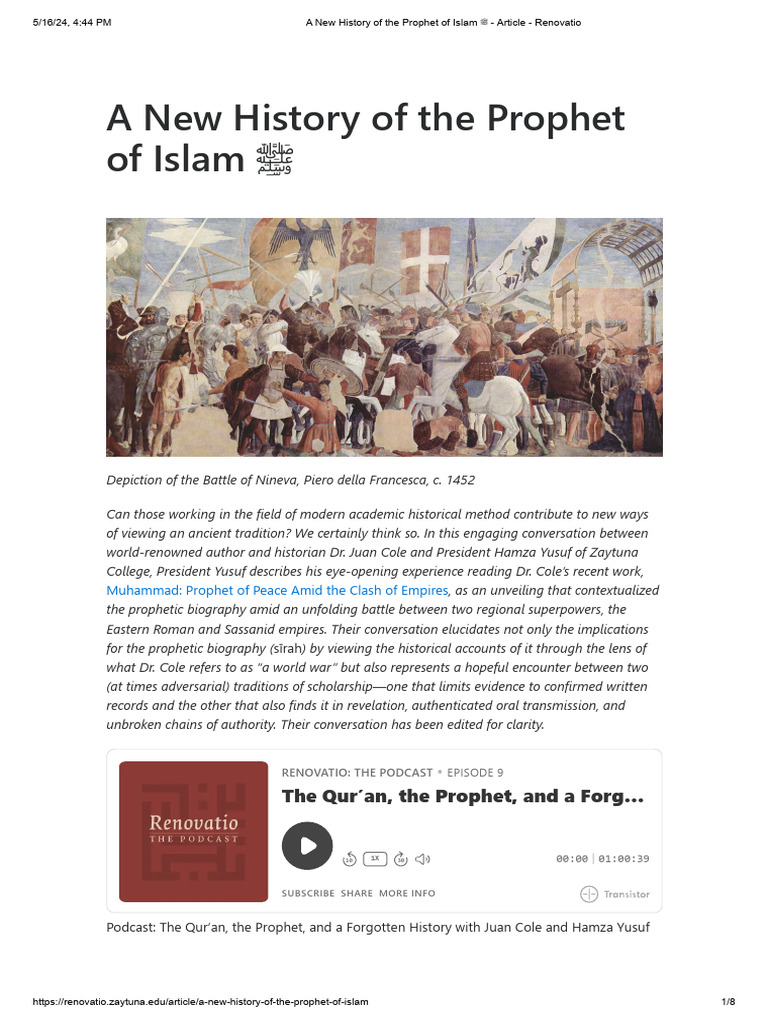 Q - A - A New History of The Prophet of Islam - Article - Renovatio ...
