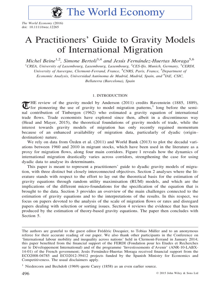 Gravity Model of Migration | PDF | Human Migration | Endogeneity (Econometrics)