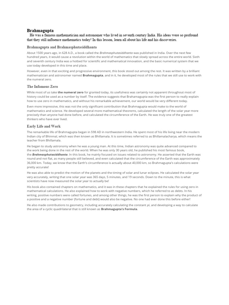 EITK Unit-4 (Brahmagupta) | PDF | Numbers | Mathematics
