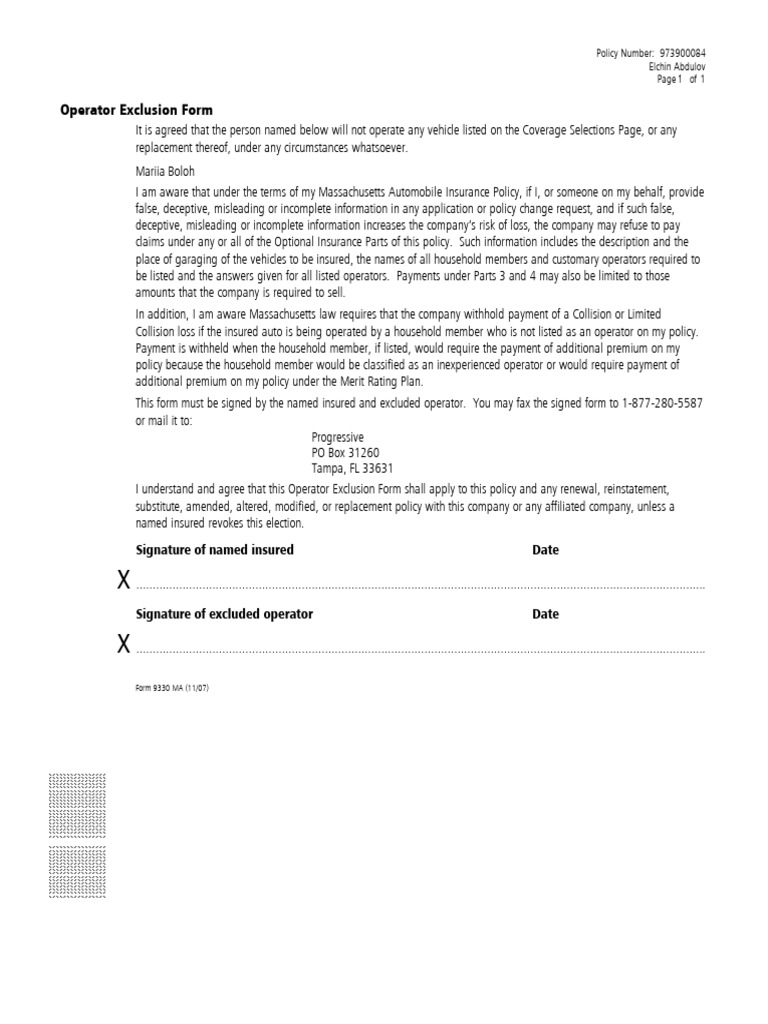 Exclusion | PDF | Insurance | Vehicle Insurance