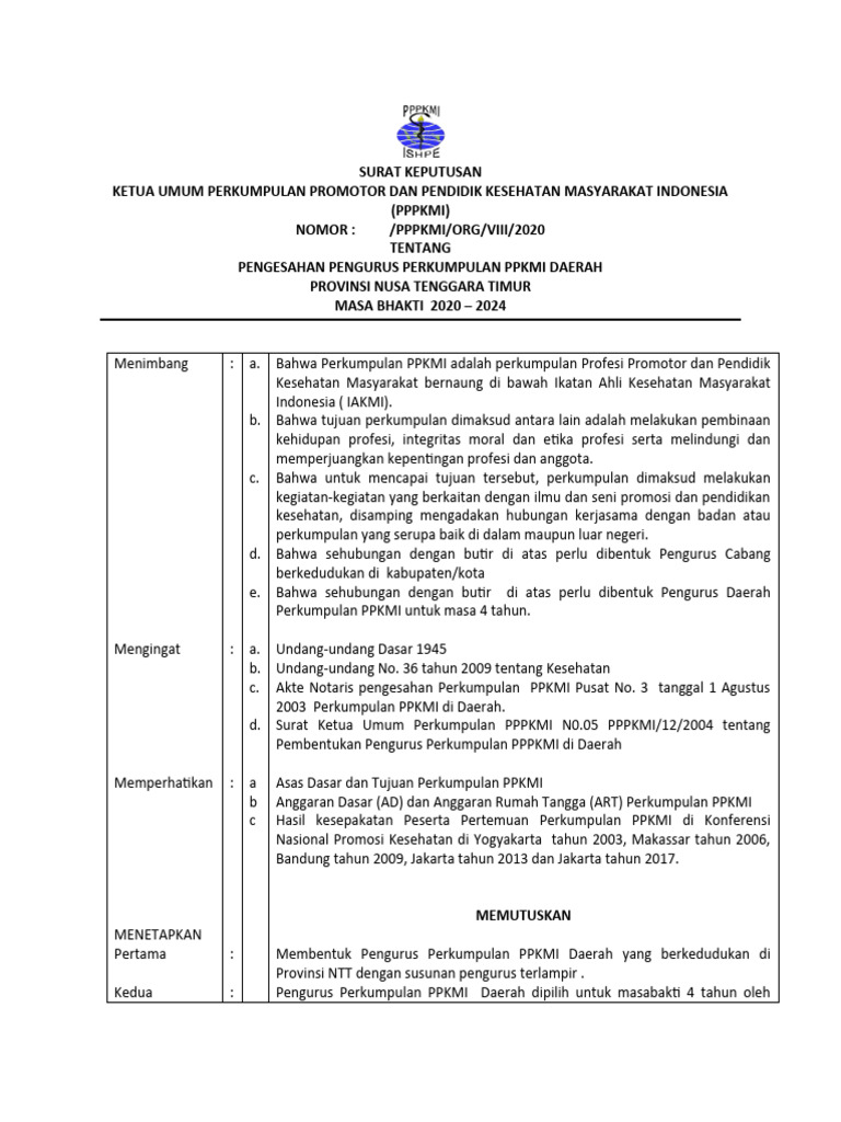 Contoh Draf Formatur PPPKMI | PDF