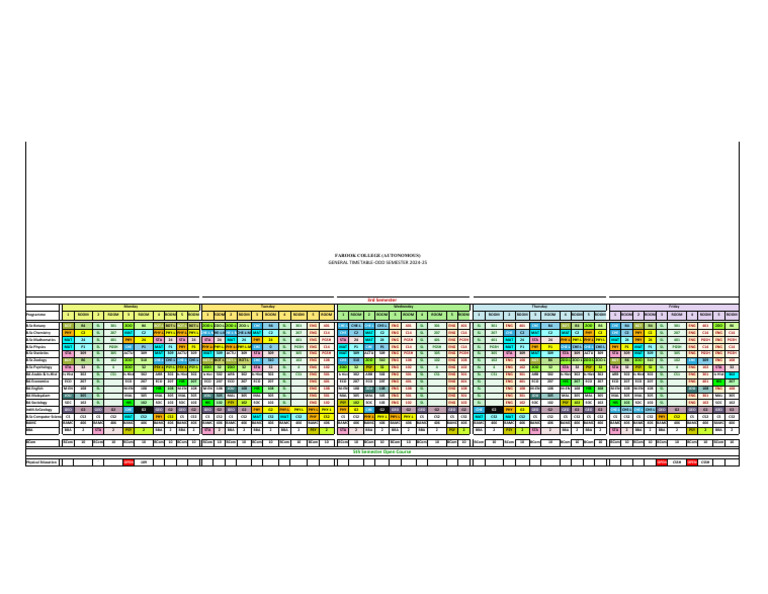 General - Timetable - Odd Sem - 2024-25 - V1 June 3 Sans First Year | PDF