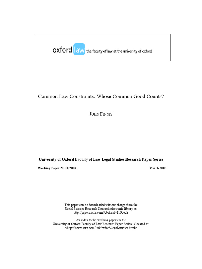 Whose Common Good Counts | PDF | Common Law | The Crown