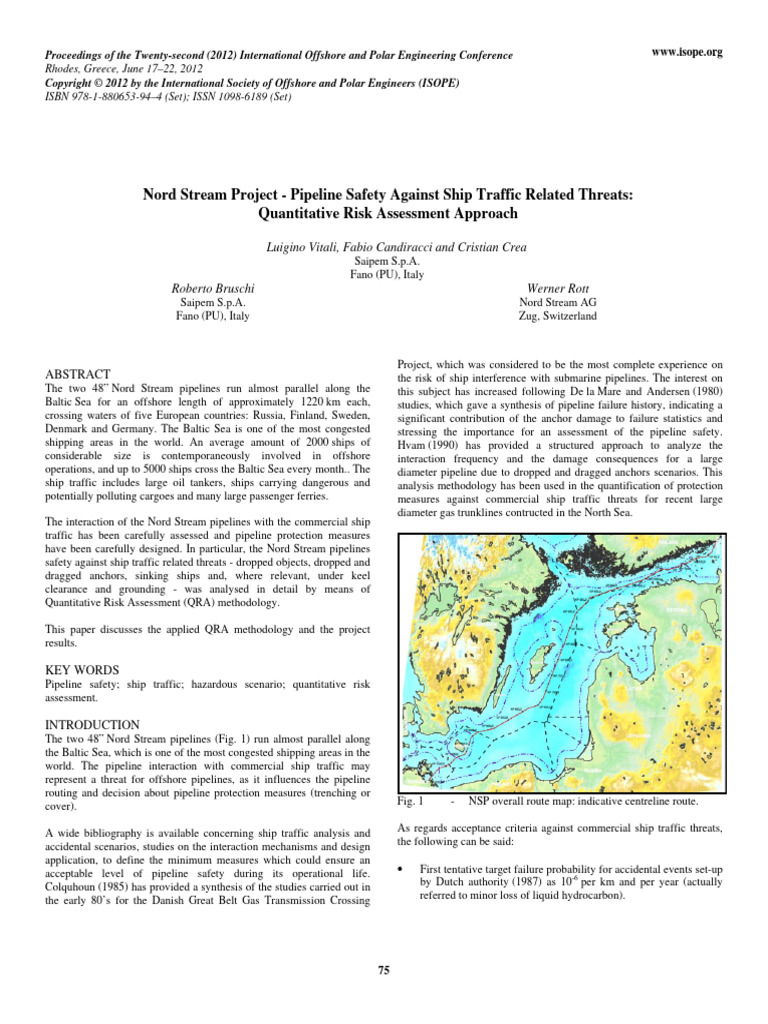 Nord Stream Project Pipeline Safety Agai | PDF | Ships | Risk