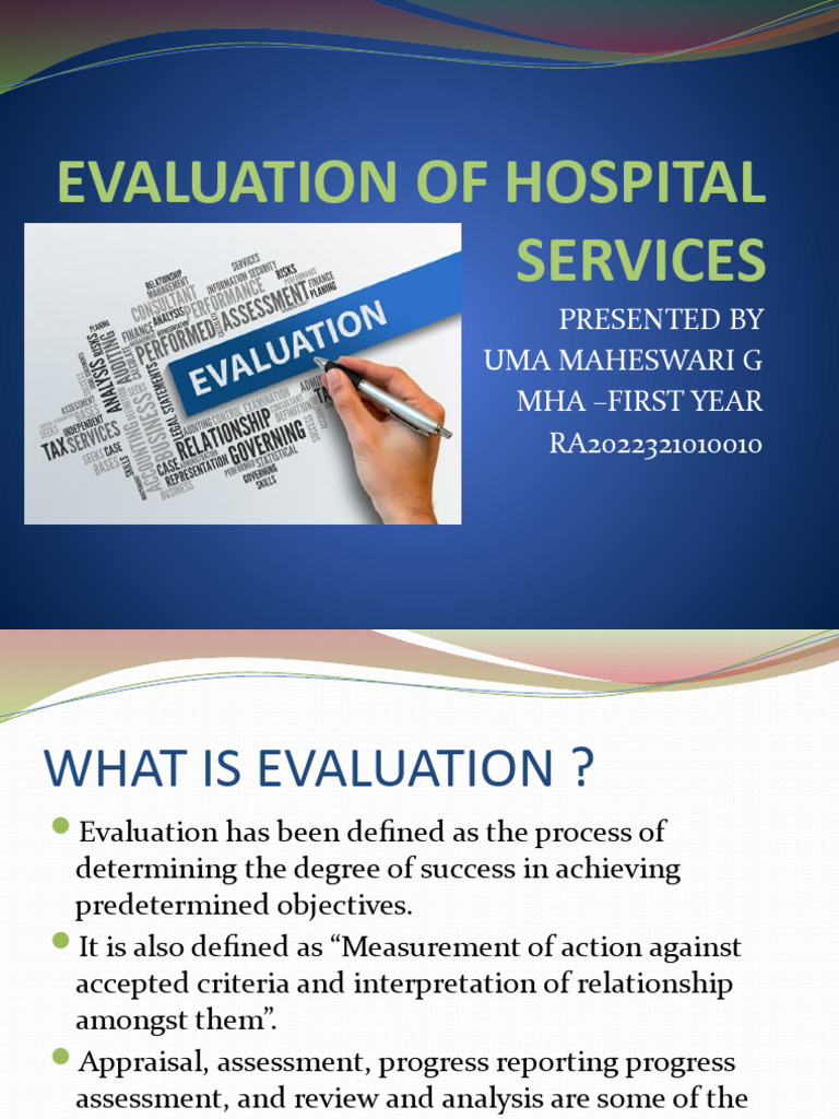 Evaluation of Hospital Services | PDF | Evaluation | Hospital