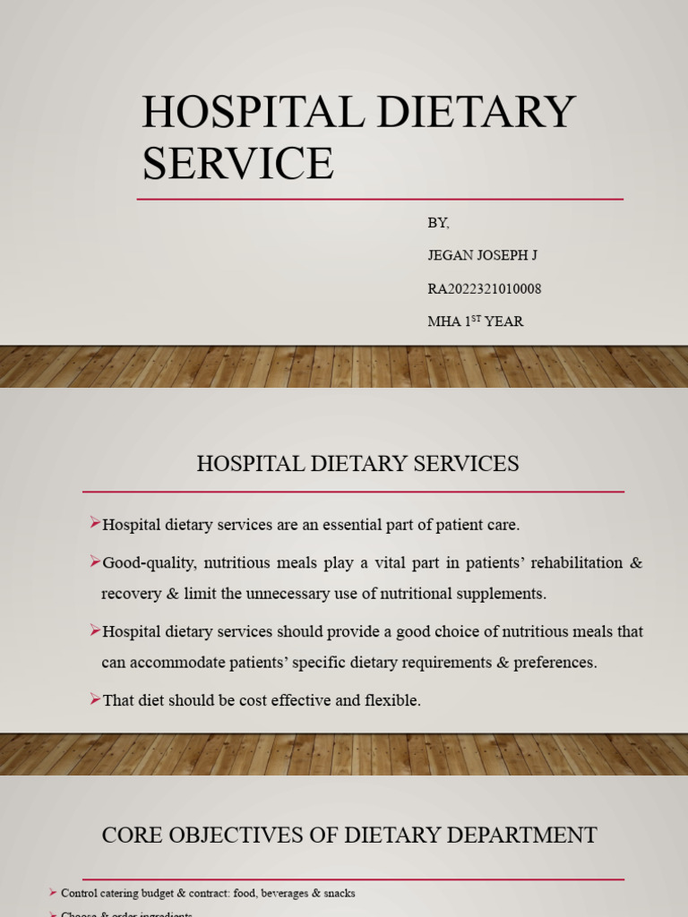 Hospital Dietary Services Overview | PDF | Diet (Nutrition) | Diet ...