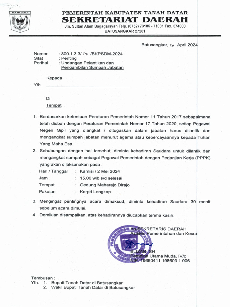 Undangan PPPK | PDF