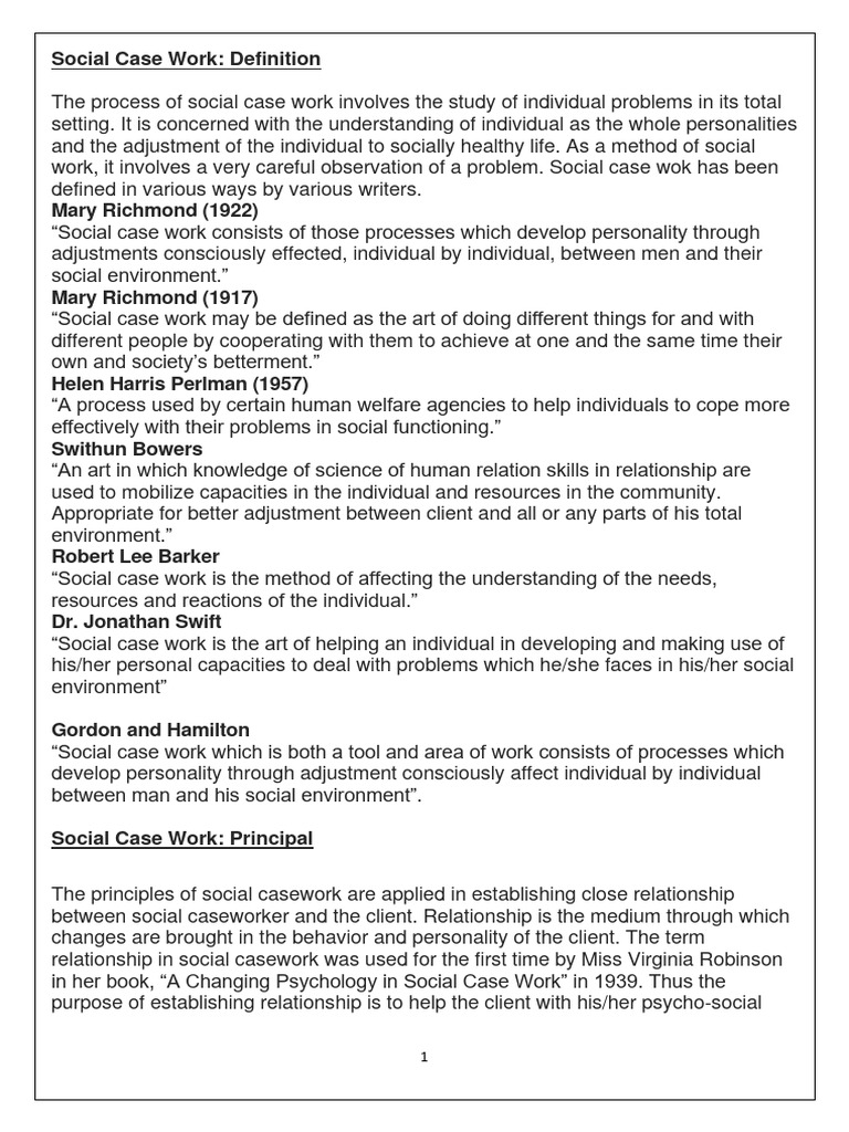 Social Case Work CC-5 | PDF | Social Work | Behavioural Sciences