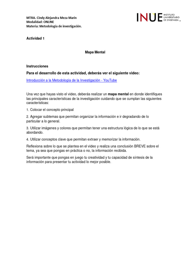 De Mapa Mental Act. 1 Metodologia de La Investigacion | PDF | Conocimiento | Método científico
