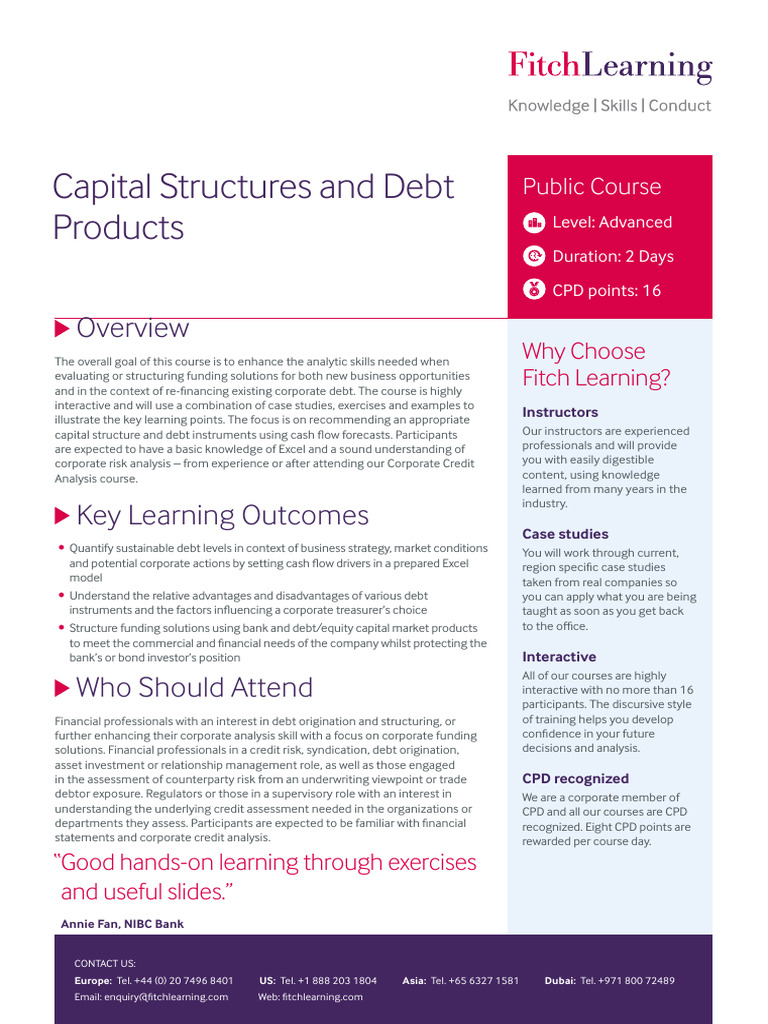 Capital Structures and Debt Products | PDF | Capital Structure | Debt