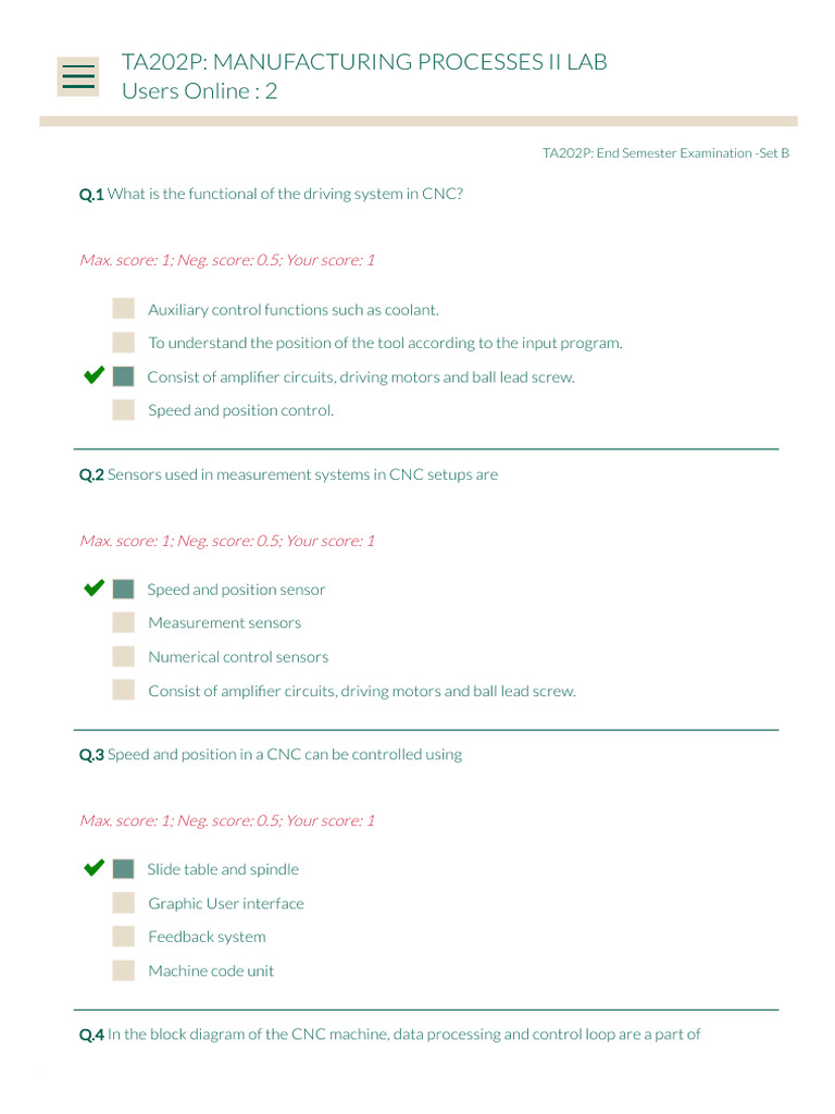 Endsem Set B | PDF | Numerical Control | 3 D Printing