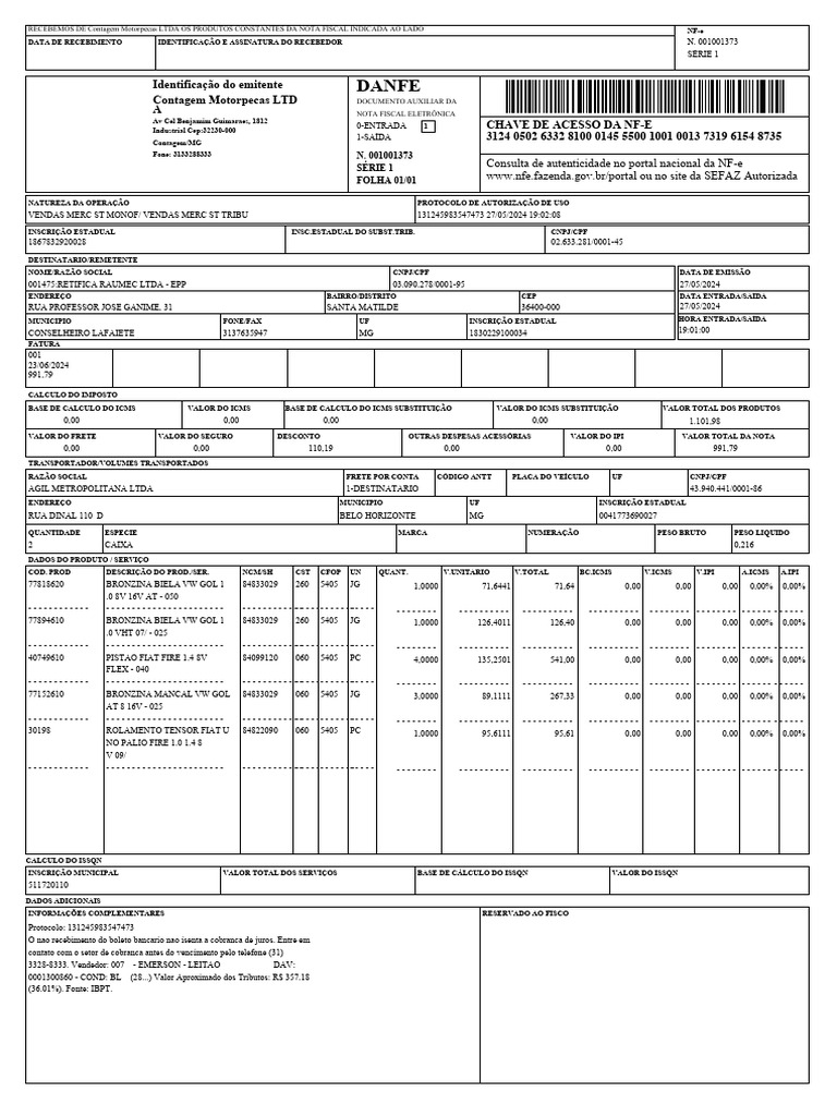 Modelo de Nota | PDF | Recibo | Business