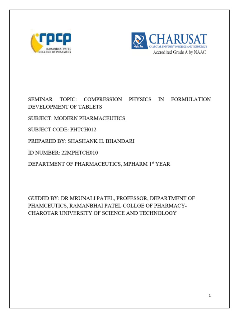 Compression Physics in Tablet Development | PDF | Tablet (Pharmacy ...