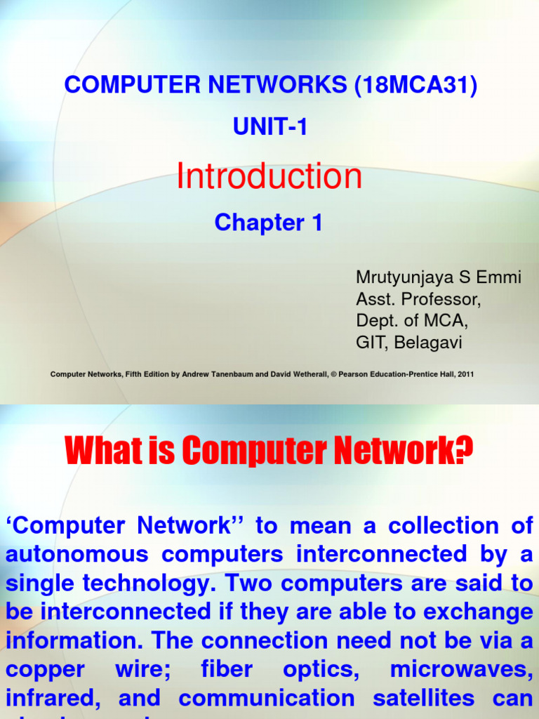 Unit 1 - Chapter1 Introduction Part 1 | PDF | Internet Protocol Suite | Computer Network