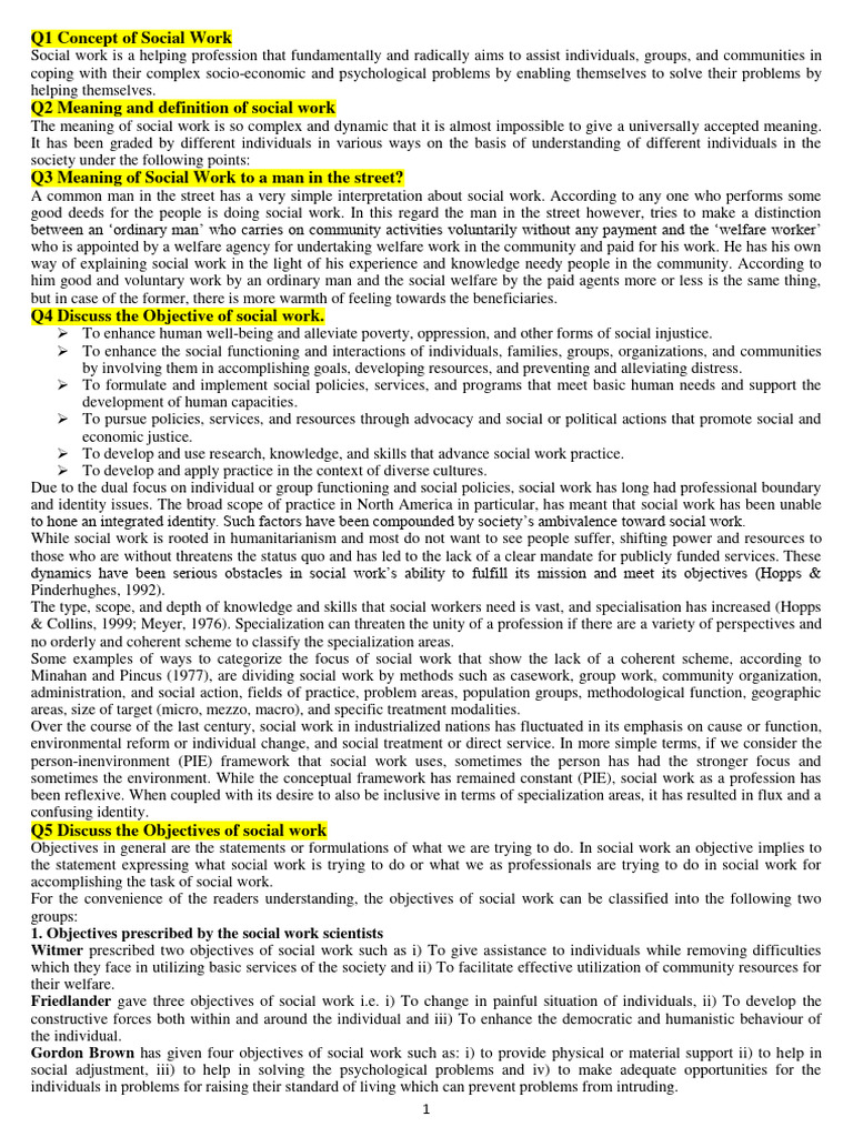 CC1 History & Philosophy of Social Work | PDF | Social Work | Welfare