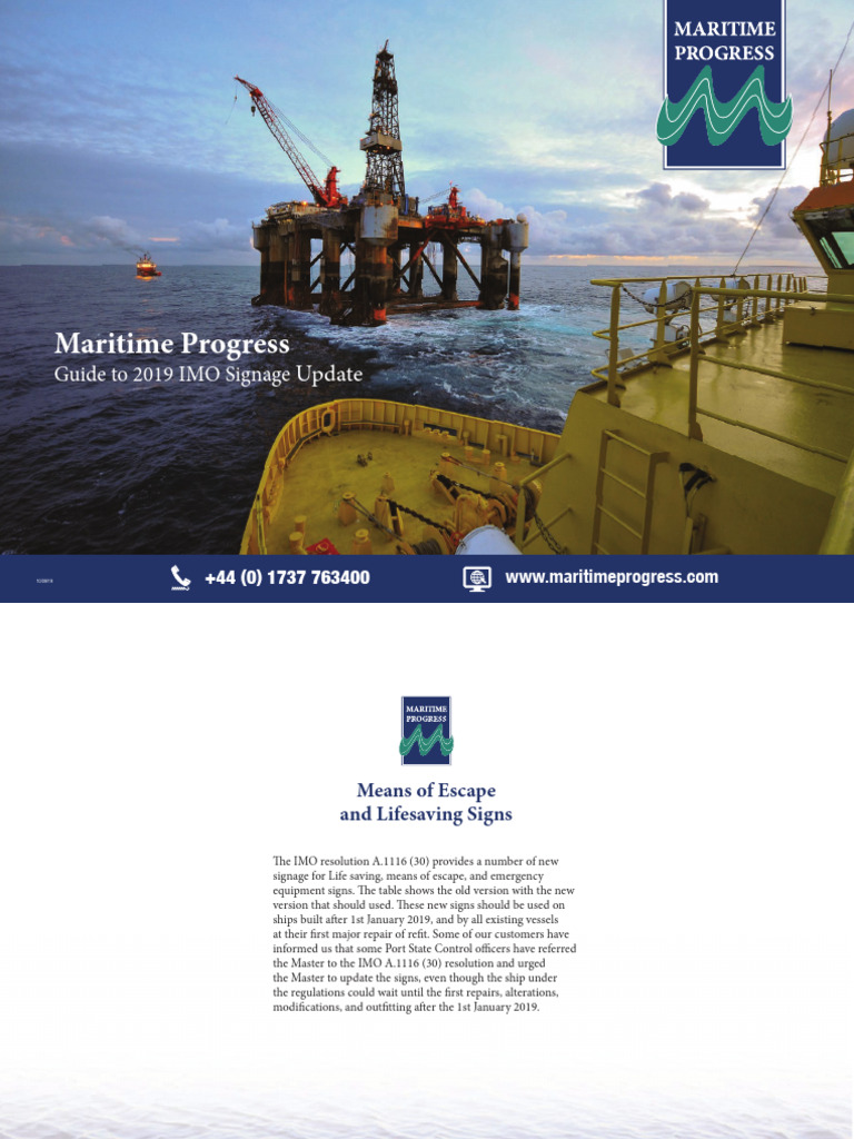2019 IMO Signage Update Guide | PDF | Rescue | Water Transport