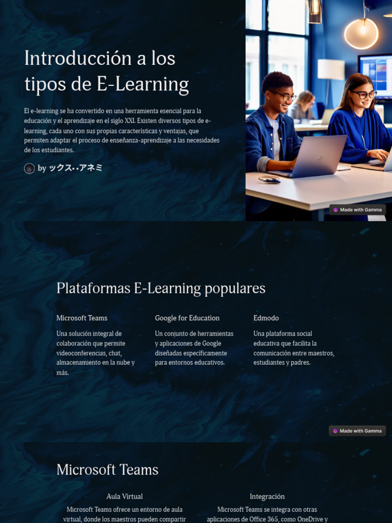 Introduccion A Los Tipos de E Learning | PDF | Videotelefonía | Informática