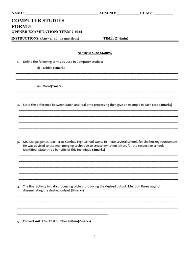 Computer f3 Qs | PDF | Operating System | Software