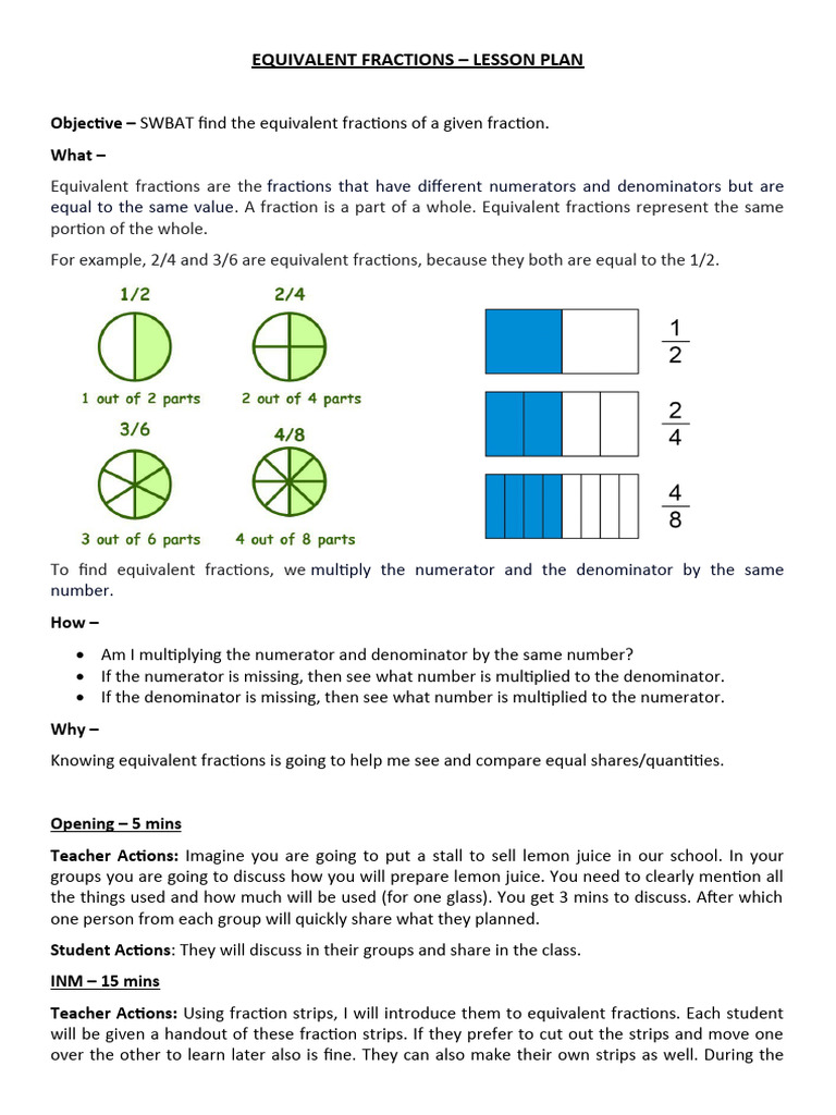 Equivalent Fractions | PDF | Mathematical Notation | Division (Mathematics)