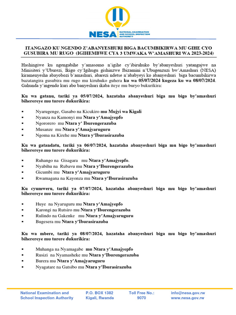 Itangazo 2023 2024 | PDF